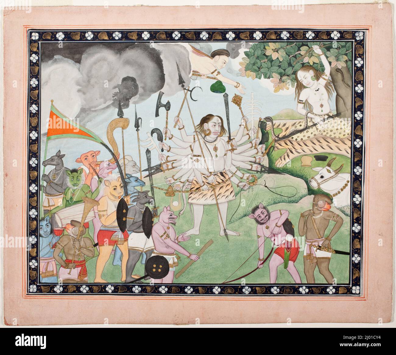 Ravana Receiving the Pashupata Weapon from Shiva. India, Himachal ...