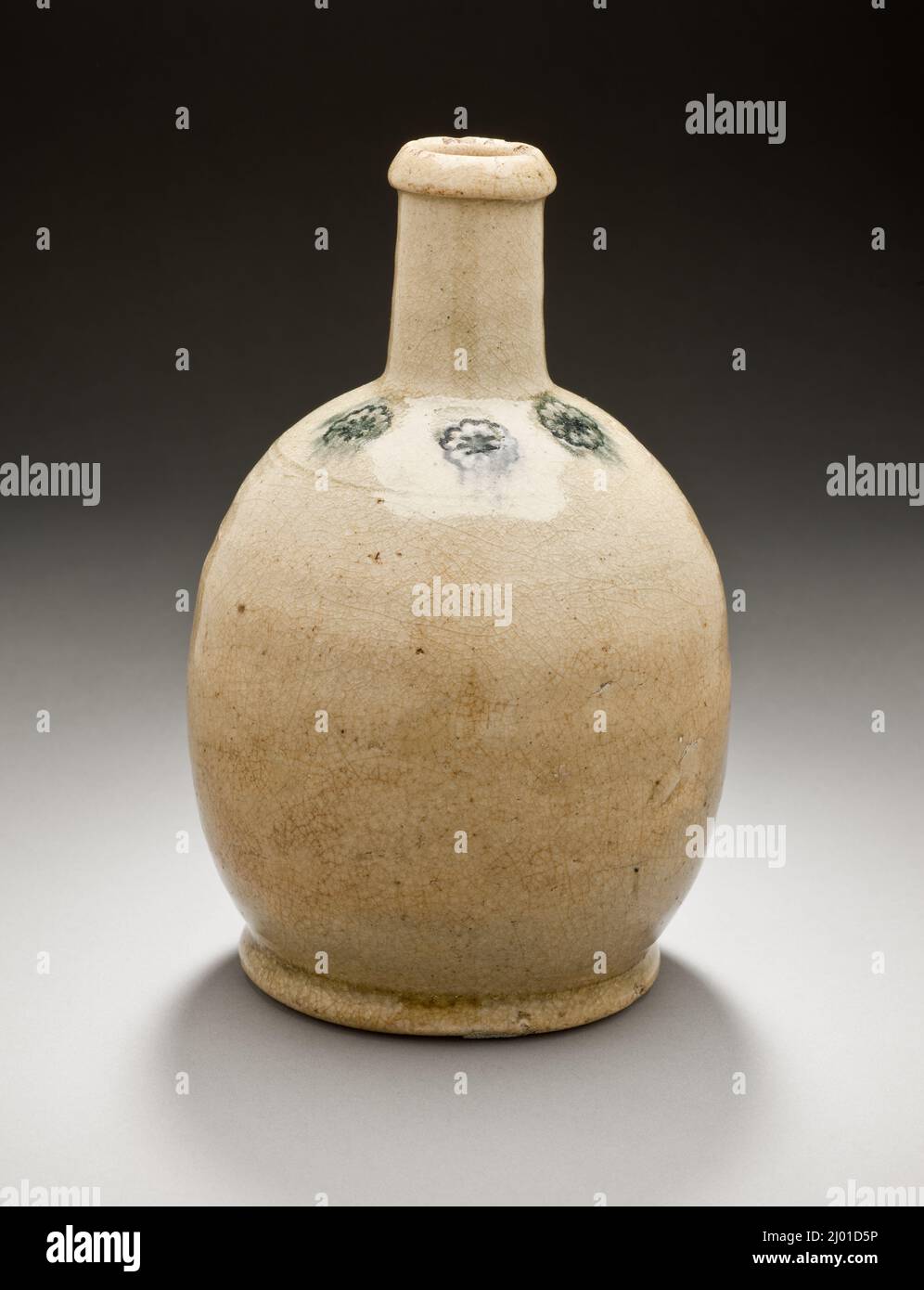 Sake Bottle with Impressed Flower Motifs. Japan, Edo period, 1615-1868 ...