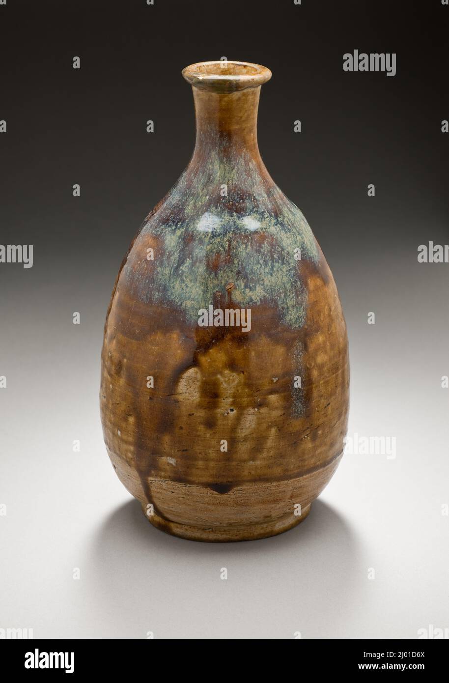 Sake Bottle. Japan, mid-19th century. Ceramics. Seto ware; stoneware ...