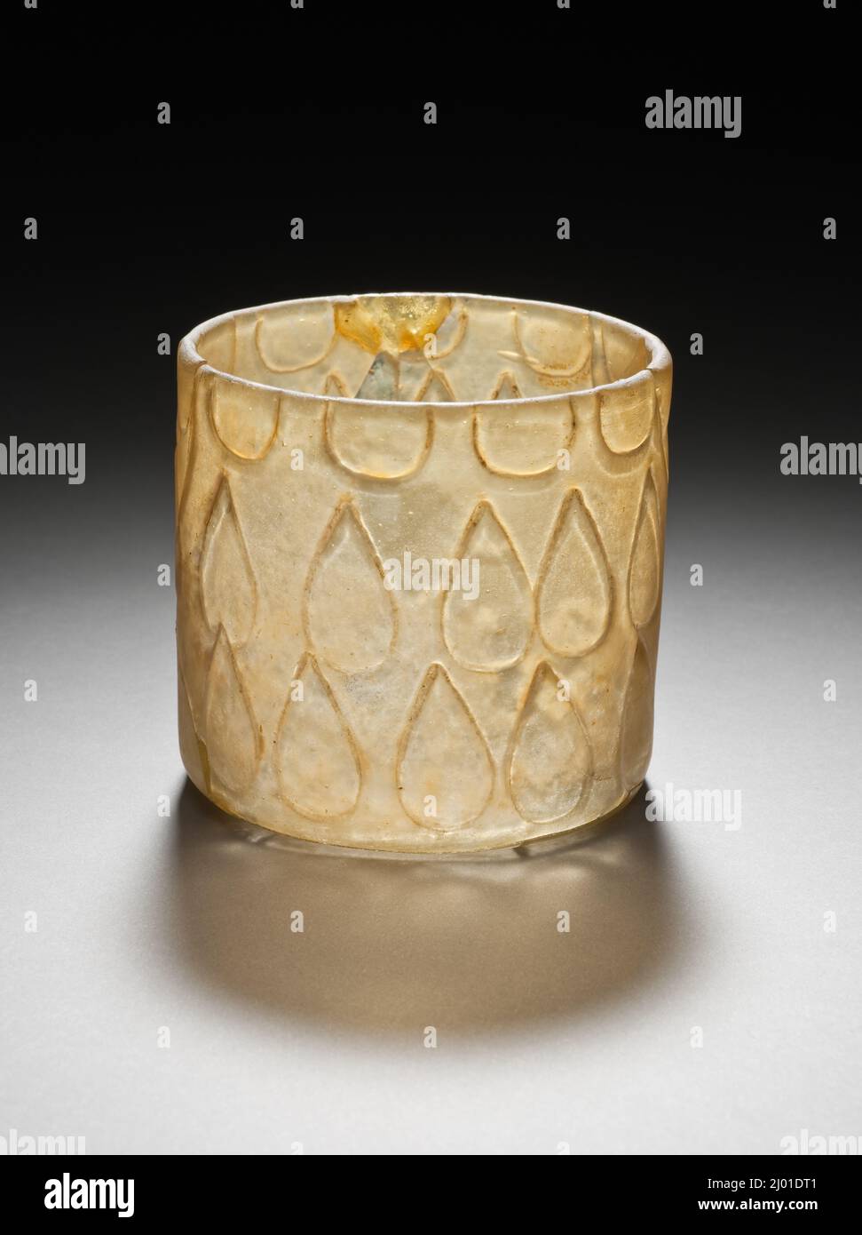 Beaker. Iran, 9th century. Glass. Glass, impressed decoration Stock ...
