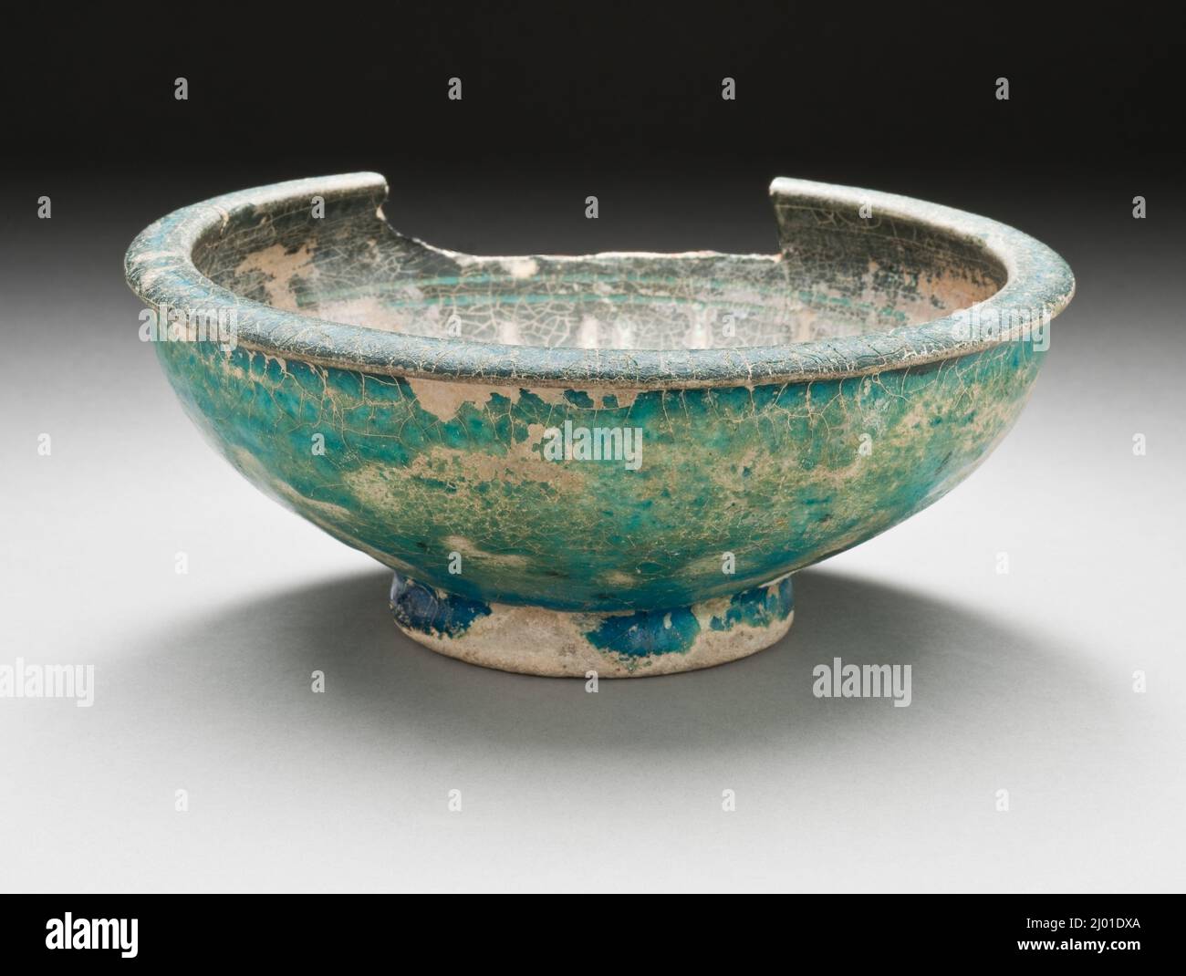 Bowl. Iran, 12th century. Ceramics. Fritware, black slip, glazed Stock ...
