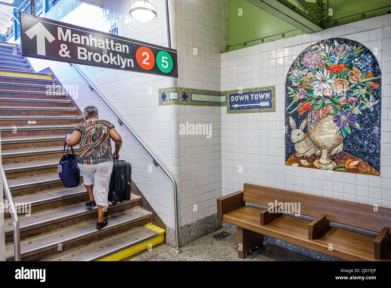 Subway station stairs new york hi-res stock photography and images - Alamy