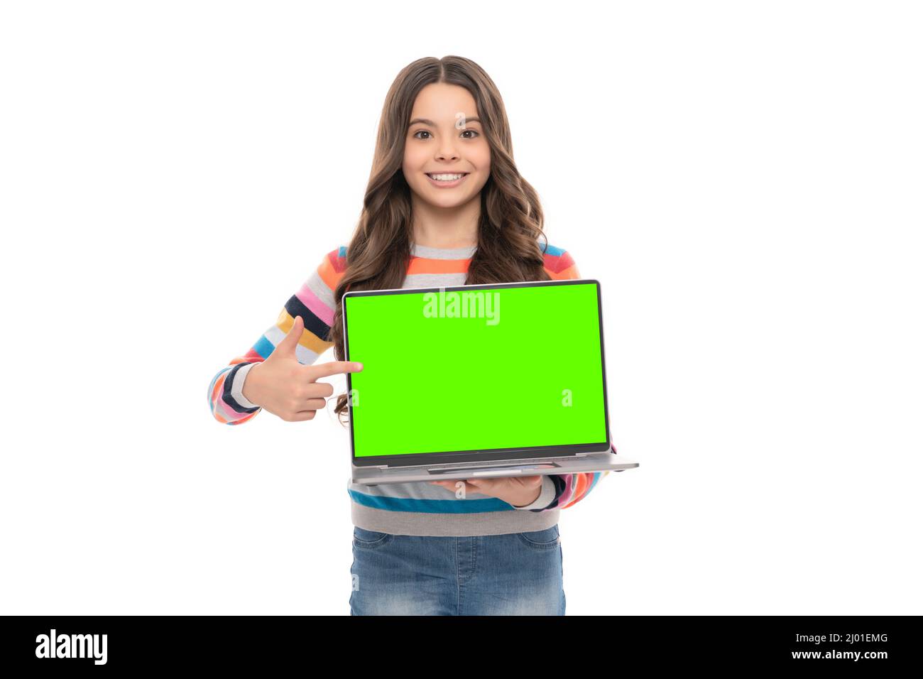 happy child study online education making presentation on computer copy ...