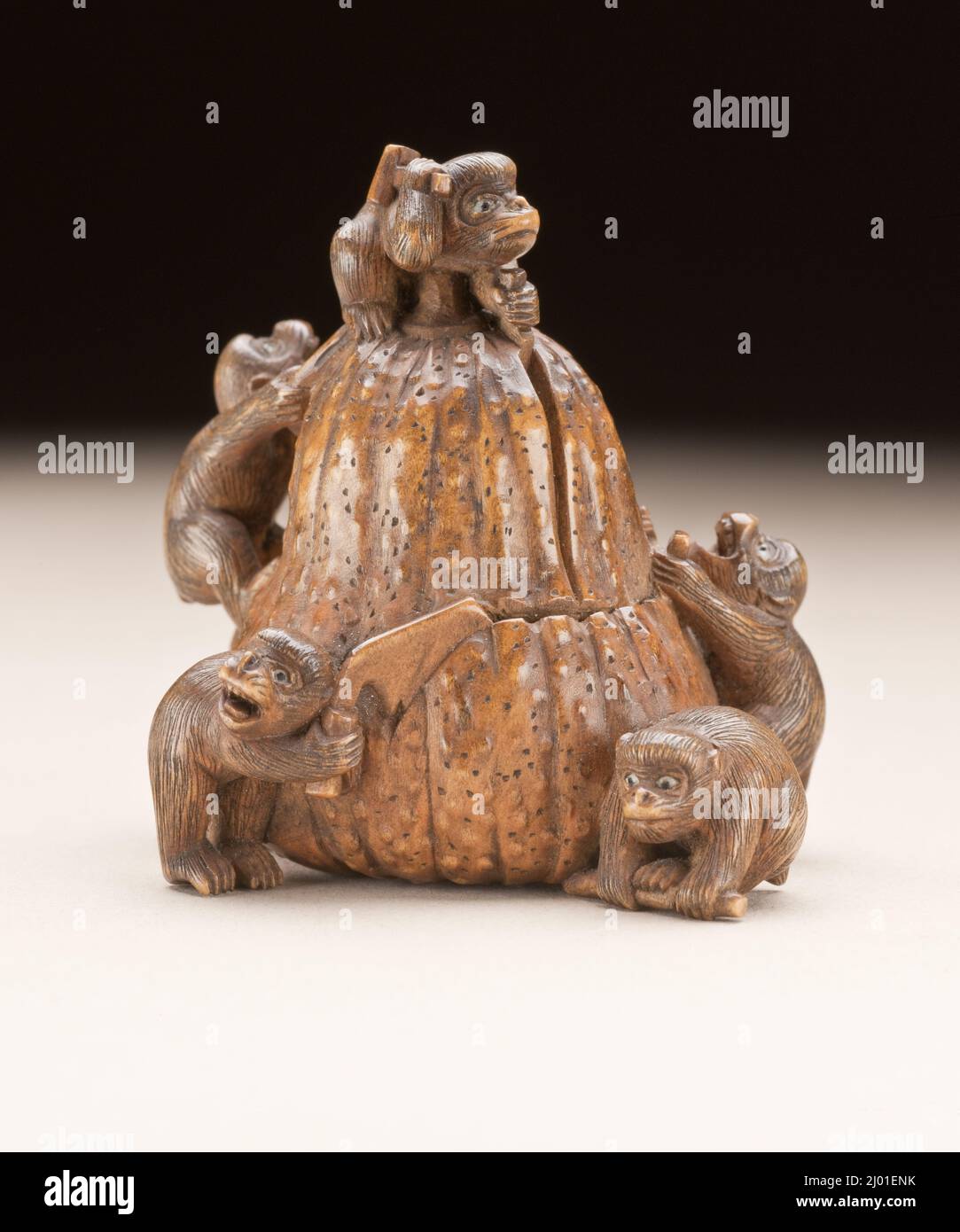 Eight Monkeys Cutting Up Pumpkin. Suganoya Shōko (Japan, active circa ...