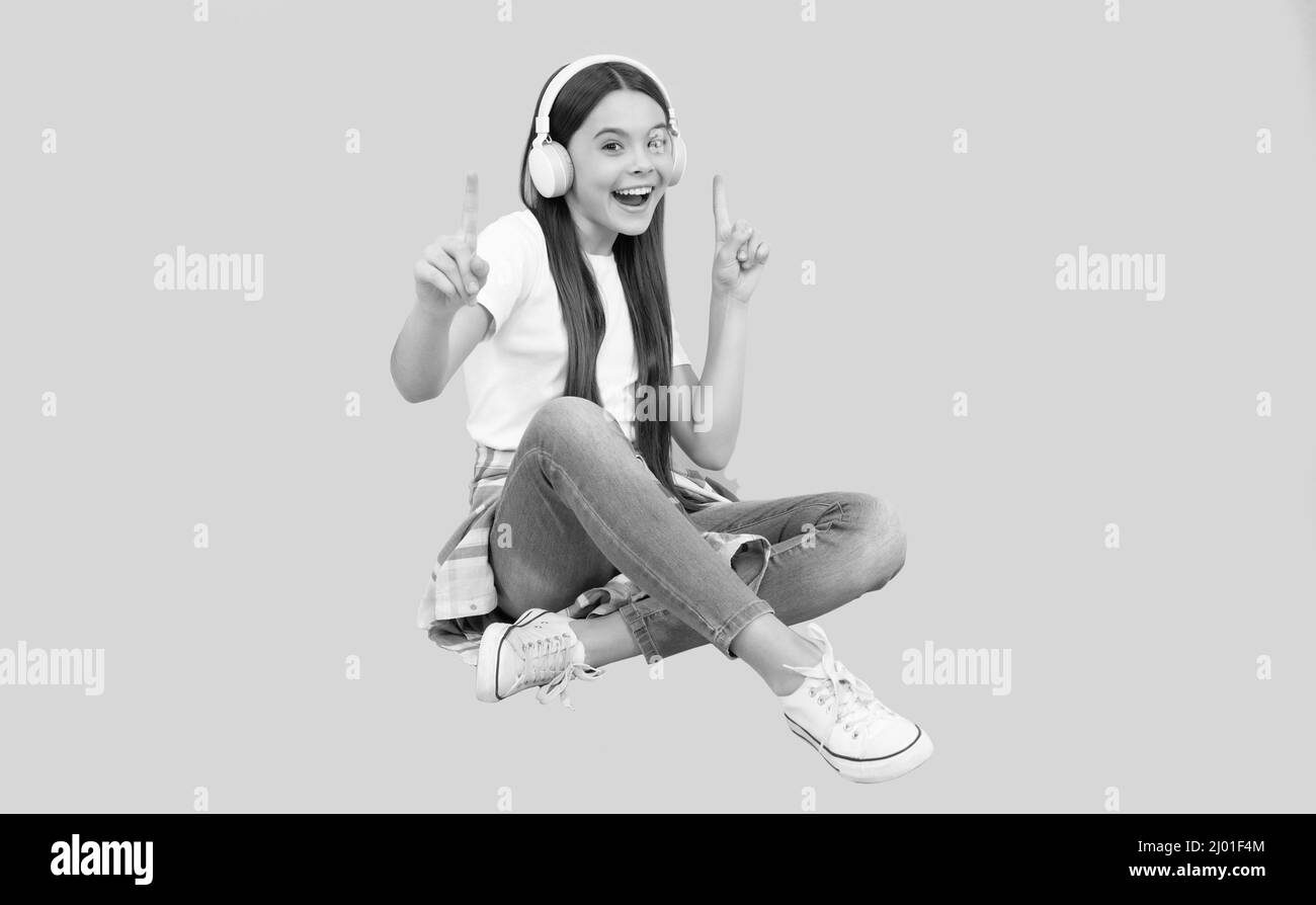 Happy child in wireless Black and White Stock Photos & Images - Alamy