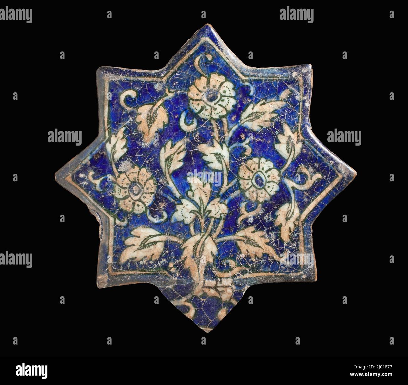 Tile. Iran, mid-15th century. Ceramics. Fritware, molded and underglaze ...