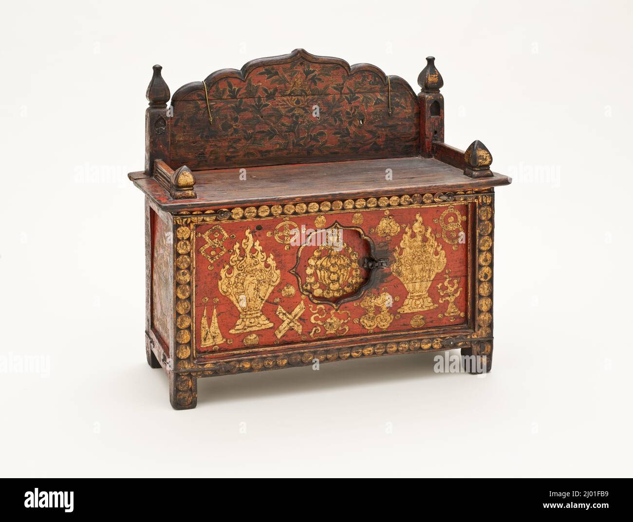 Book Stand and Chest (Pegam) with Auspicious Symbols Stock Photo - Alamy