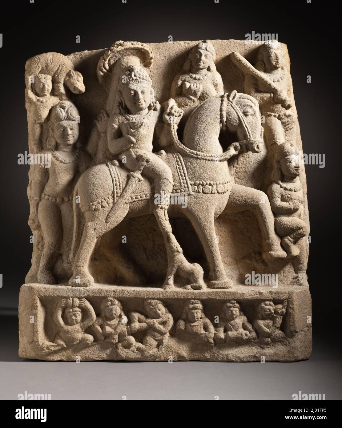 The Hindu God Revanta and Companions. India, Uttar Pradesh, Sarnath ...