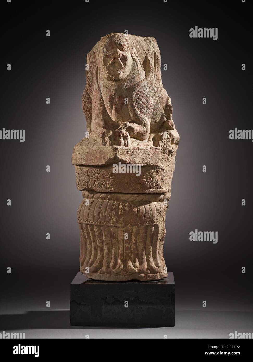 Capital with Winged Lion Stock Photo - Alamy