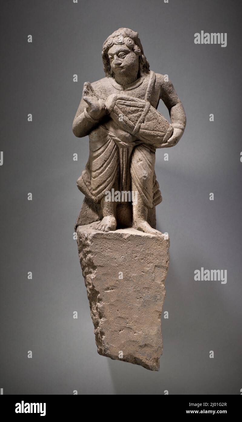 Drummer; From a group of Five Celestial Musicians. Pakistan, Swat ...