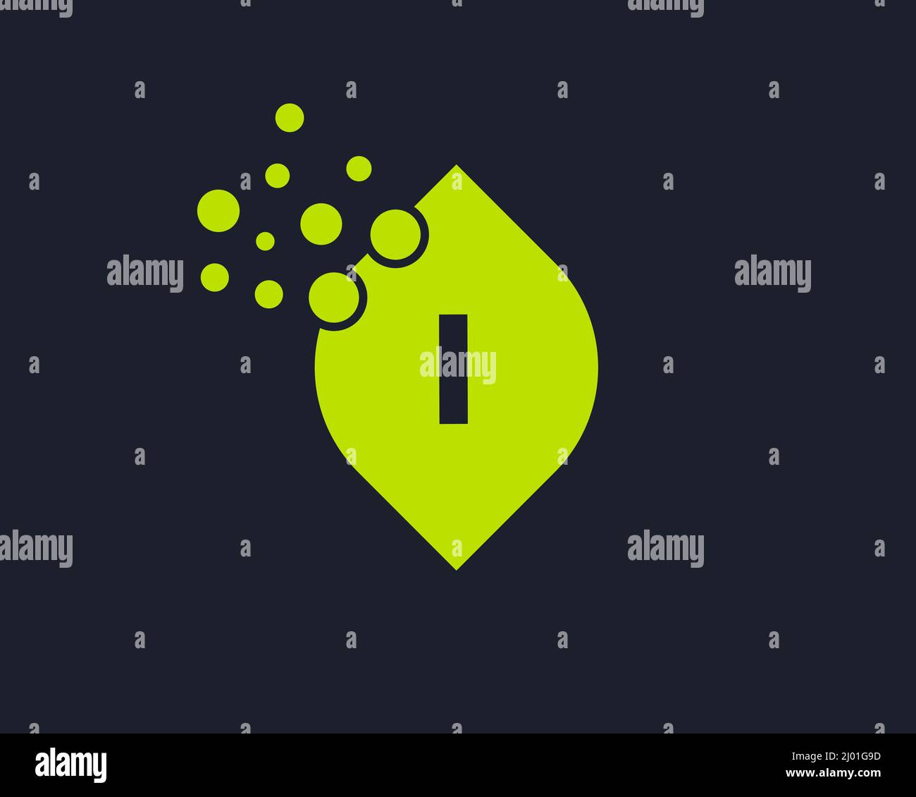 Abstract I Letter Logo with Leaf Concept. Letter I Logo Design Stock ...