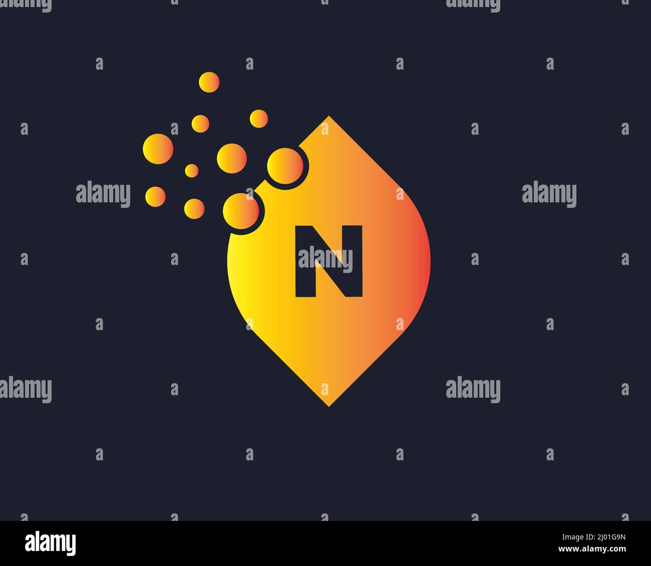 Abstract N Letter Logo with Leaf Concept. Letter N Logo Design Stock ...