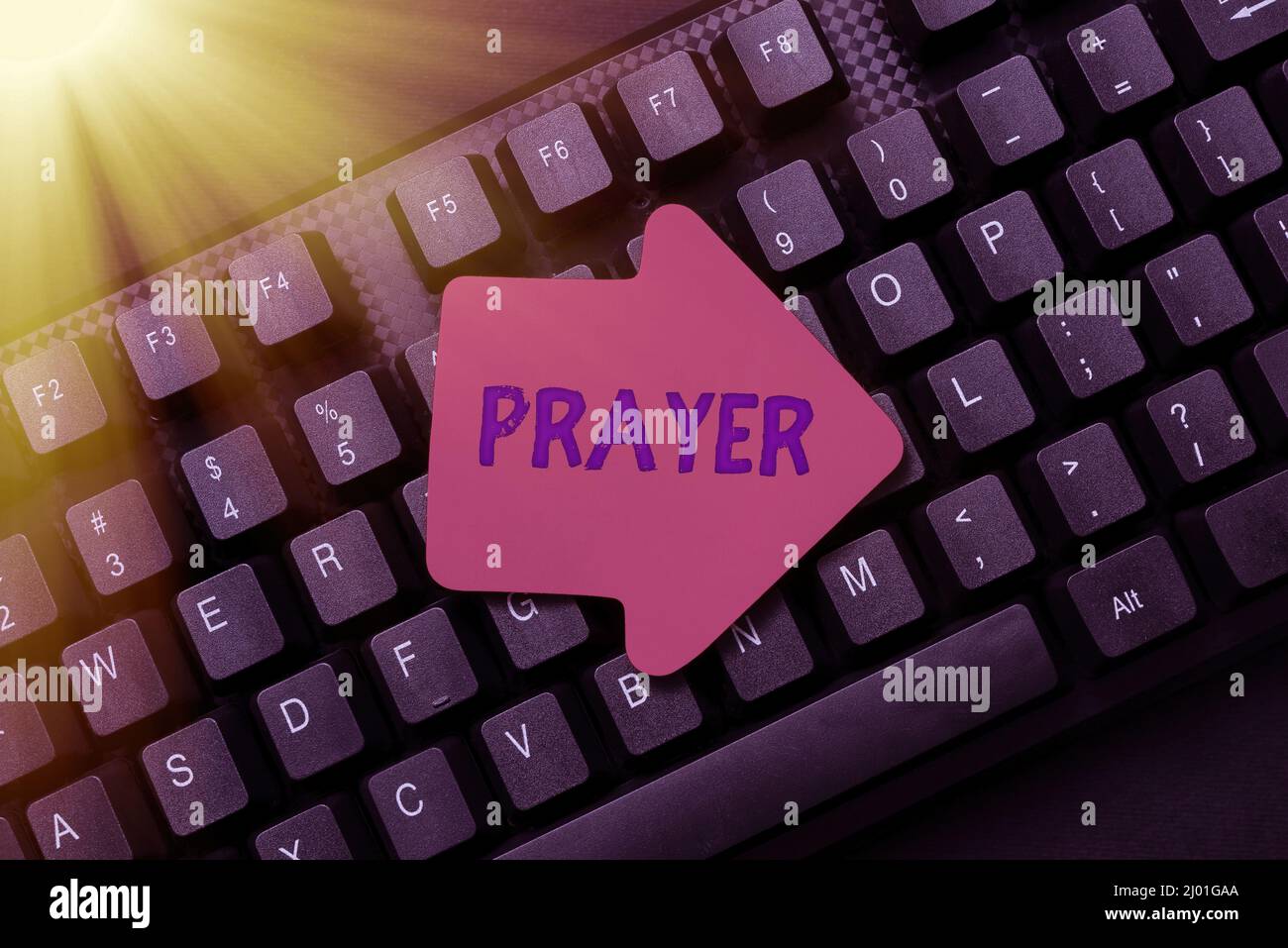 Text caption presenting Prayer. Business approach solemn request for ...