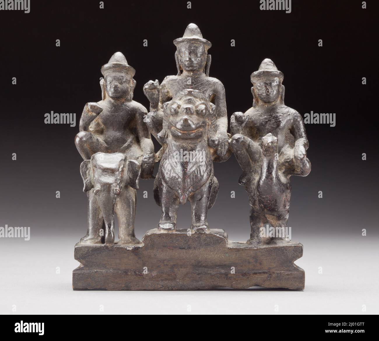 The Hindu Gods Ganesha, Shiva, and Karttikeya on Their Mounts. Thailand ...