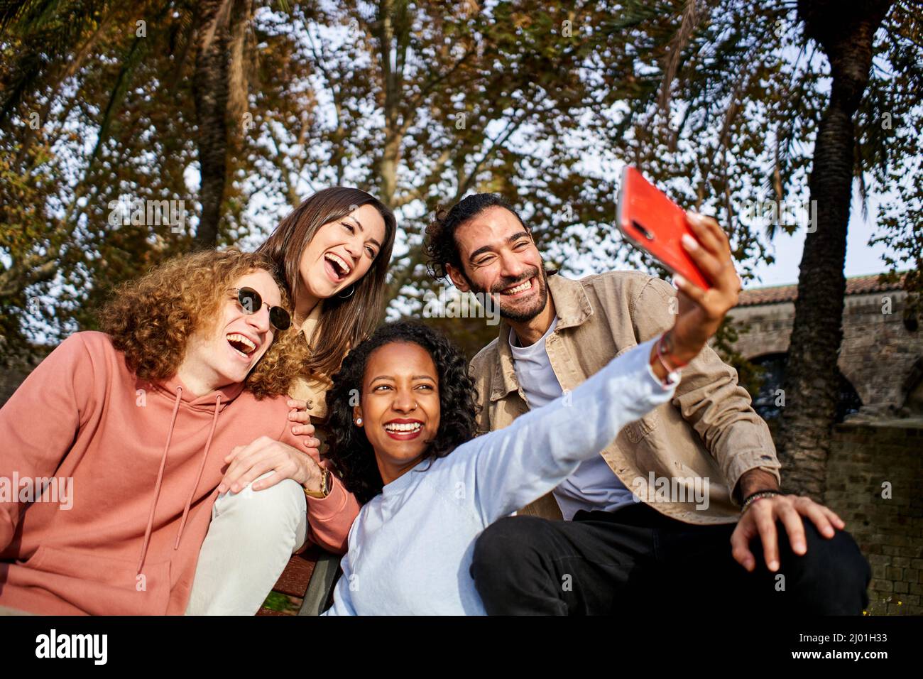 Multi ethnic young selfie hi-res stock photography and images - Alamy