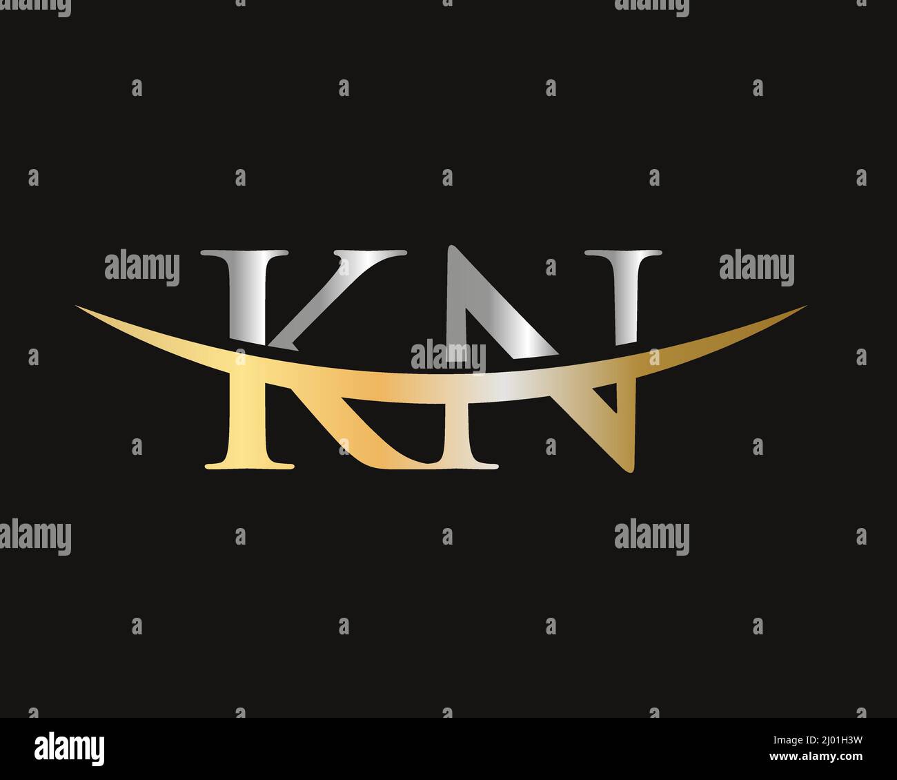 Initial Letter KN Logo. KN Letter Logo Design Vector Template Stock ...