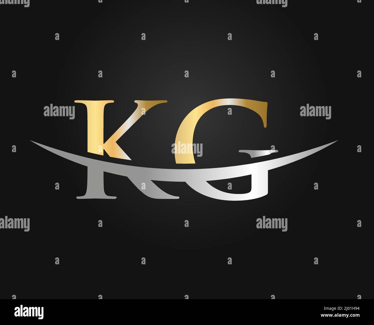 Initial kg letter with swoosh logo hi-res stock photography and images ...