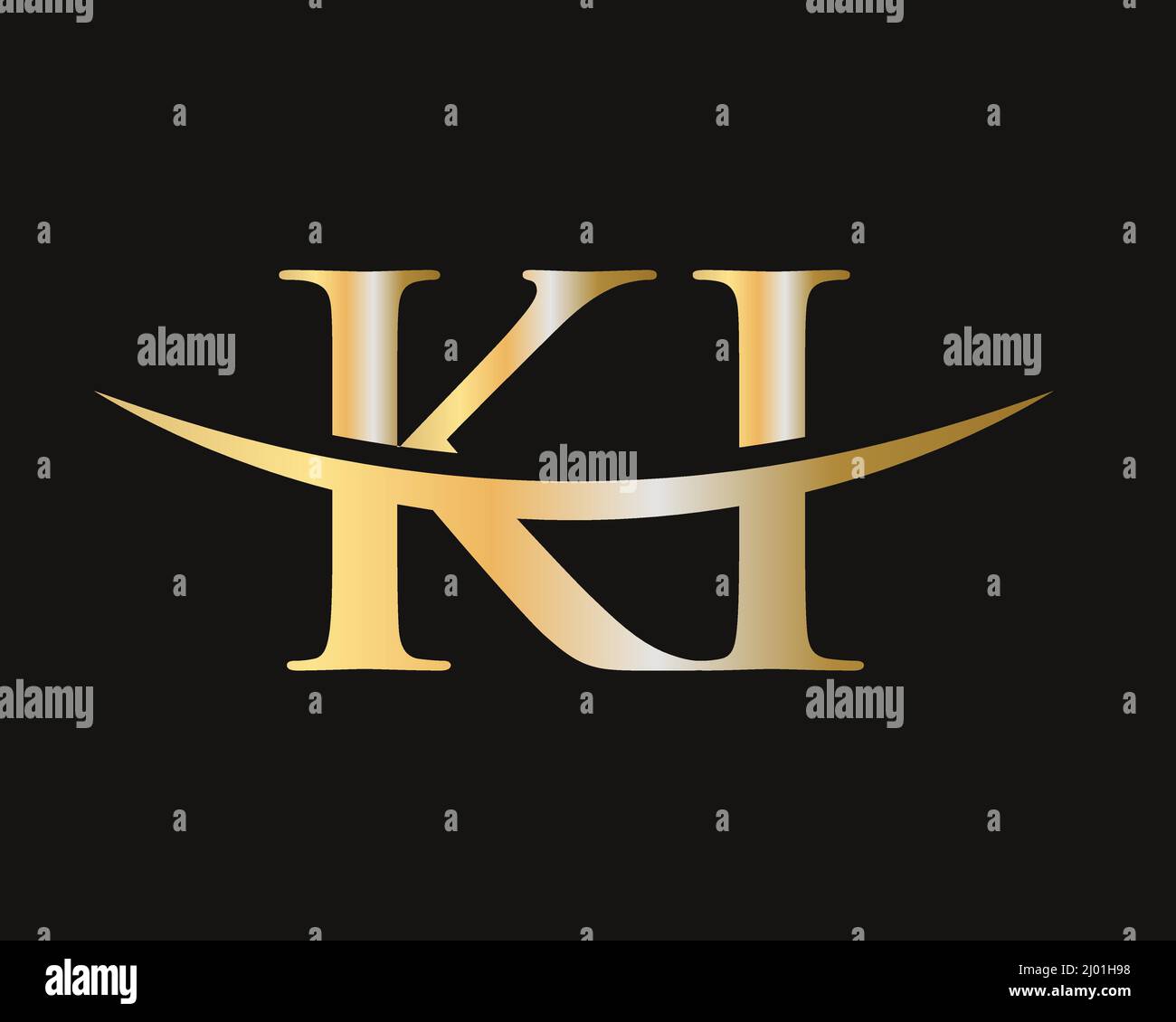 Initial Letter KI Logo. KI Letter Logo Design Vector Template Stock ...