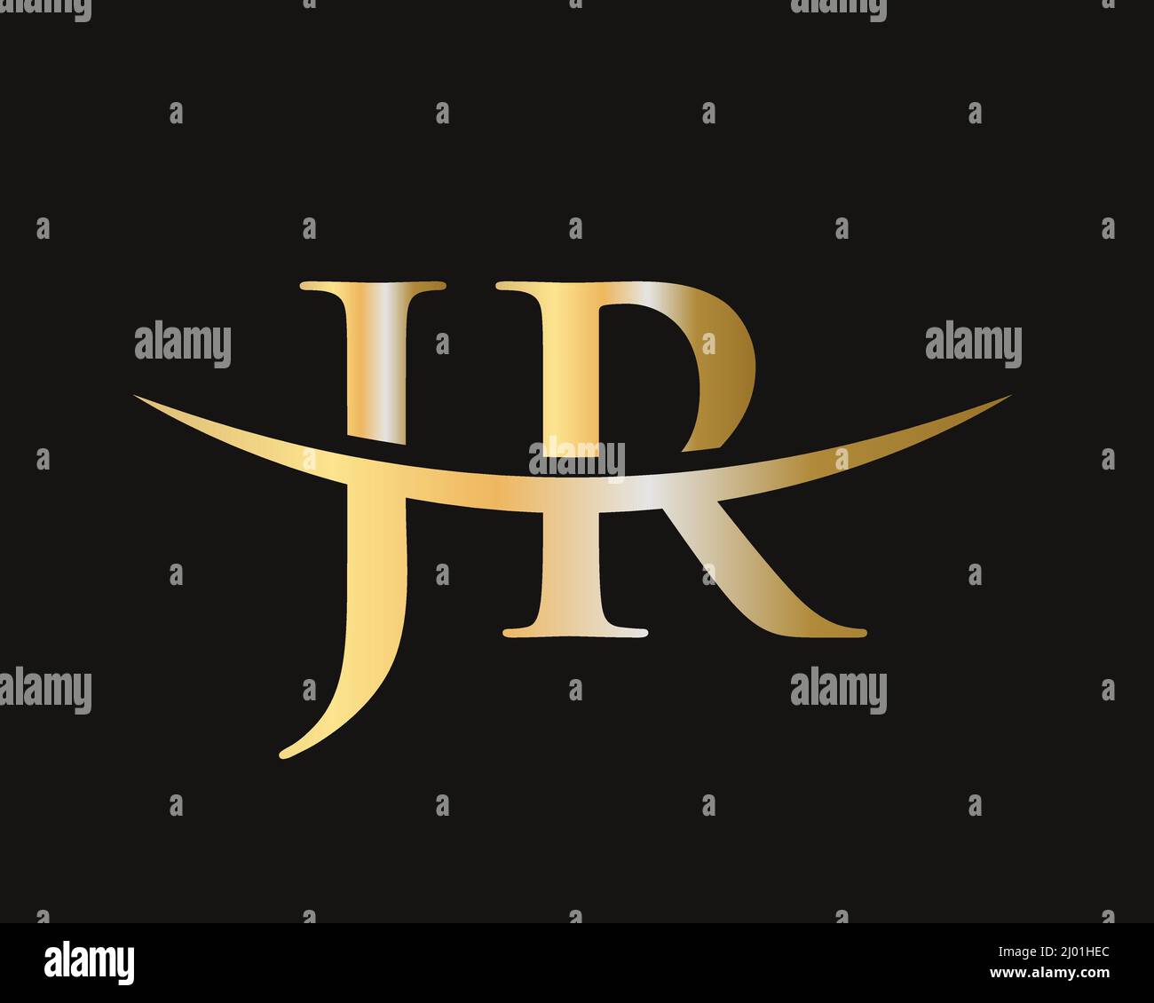 Initial Monogram Letter JR Logo Design Vector. JR Logo Design Template ...