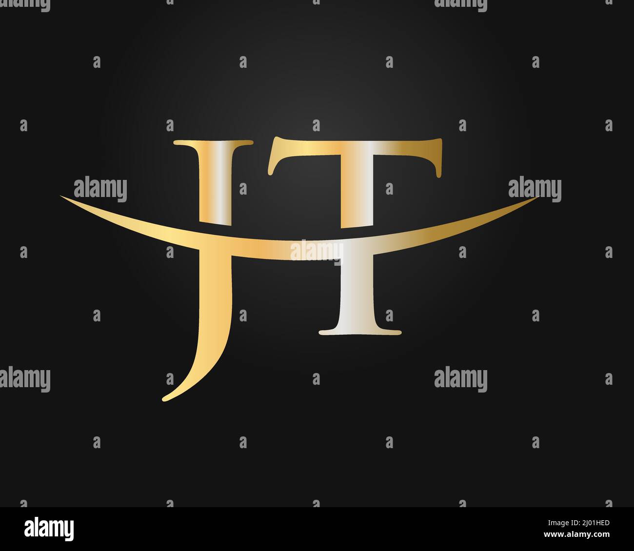 Initial Monogram Letter JT Logo Design Vector. JT Logo Design Template ...