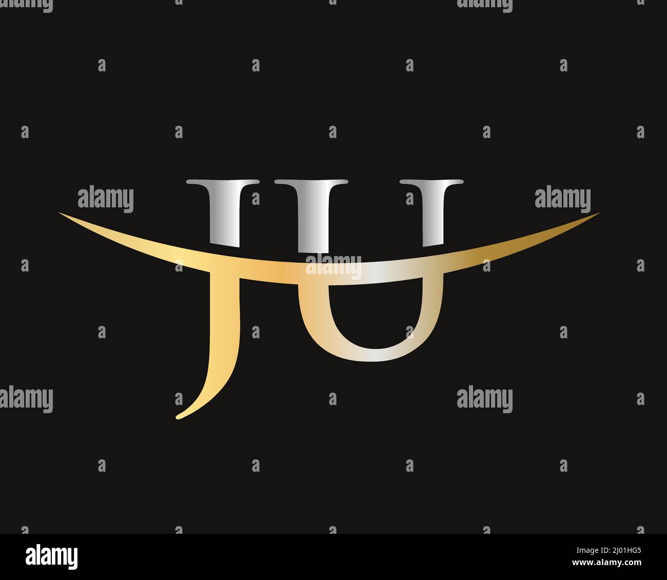 Initial Monogram Letter JU Logo Design Vector. JU Logo Design Template ...