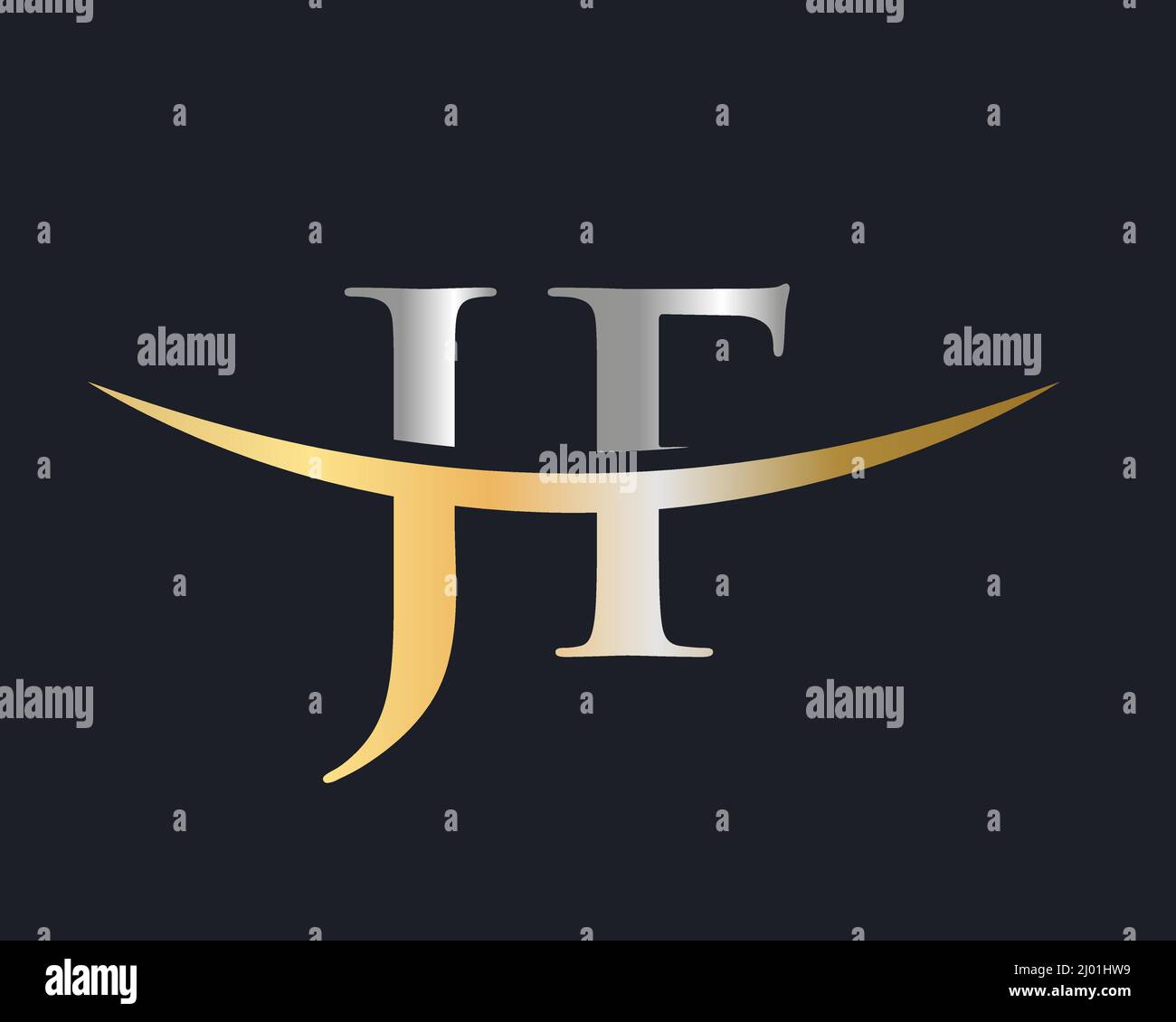 Initial Monogram Letter JF Logo Design Vector. JF Logo Design Template ...