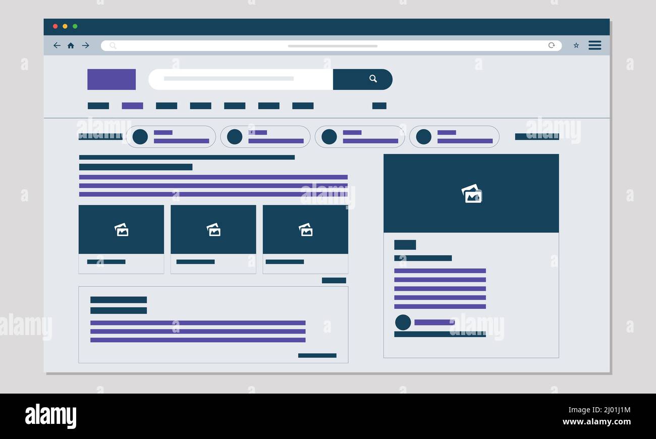 Image search results flat ui concept illustration, search engine ...