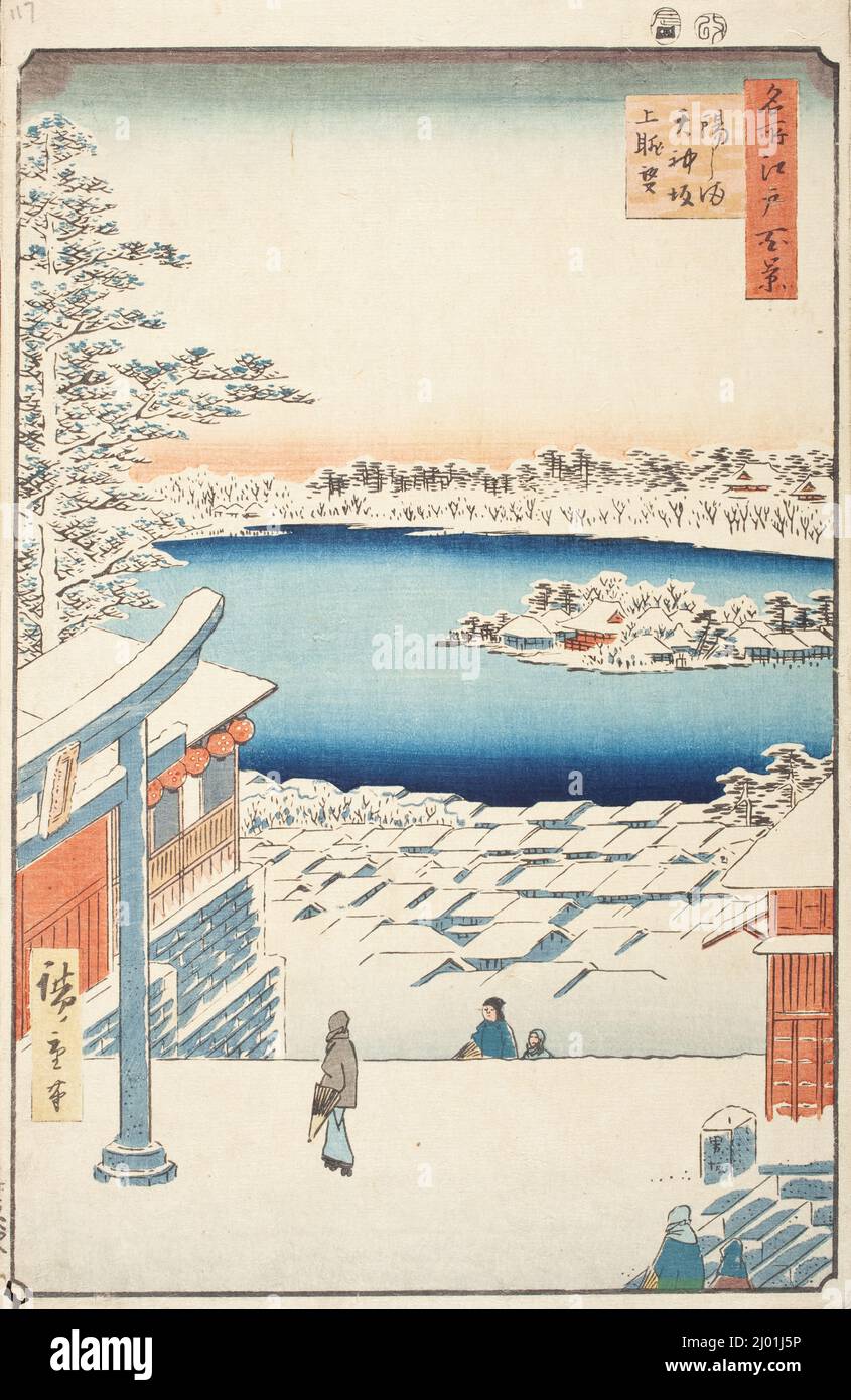 Hilltop View, Yushima Tenjin Shrine. Utagawa Hiroshige (Japan, Edo ...
