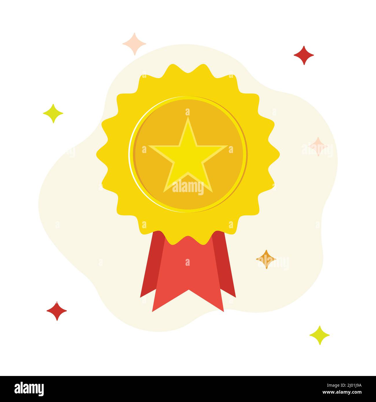 Flat golden award badge illustration Stock Vector Image & Art - Alamy