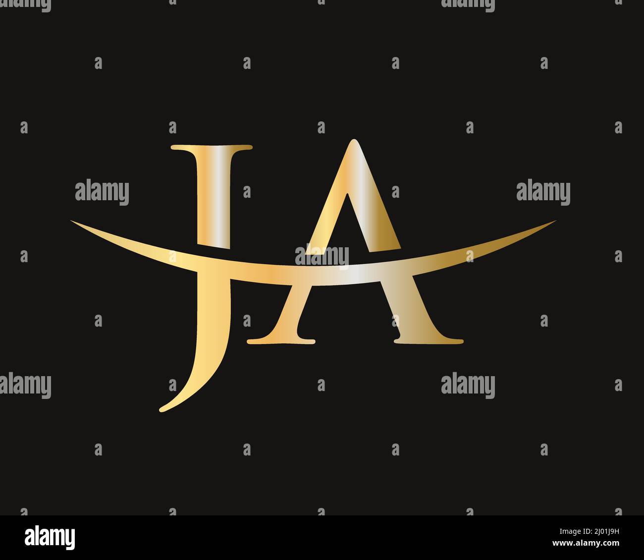 Initial Monogram Letter JA Logo Design Vector. JA Logo Design Template ...