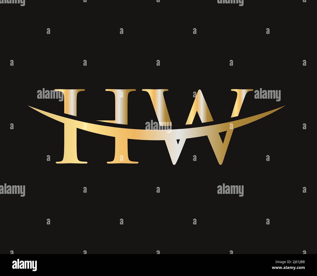 Initial Monogram Letter HW Logo Design Vector. HW Logo Design Template ...