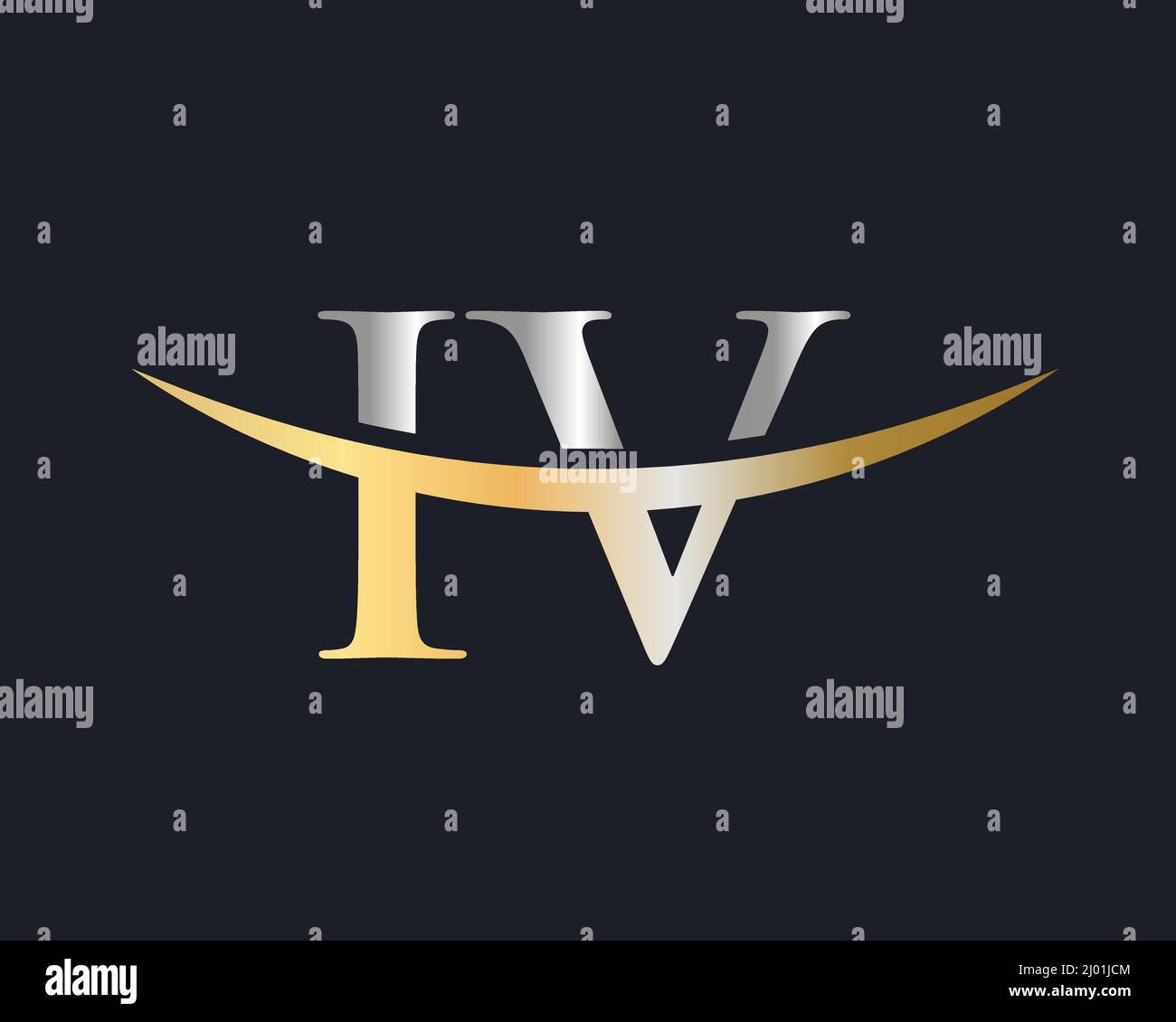 Initial Monogram Letter IV Logo Design Vector. IV Logo Design Template ...