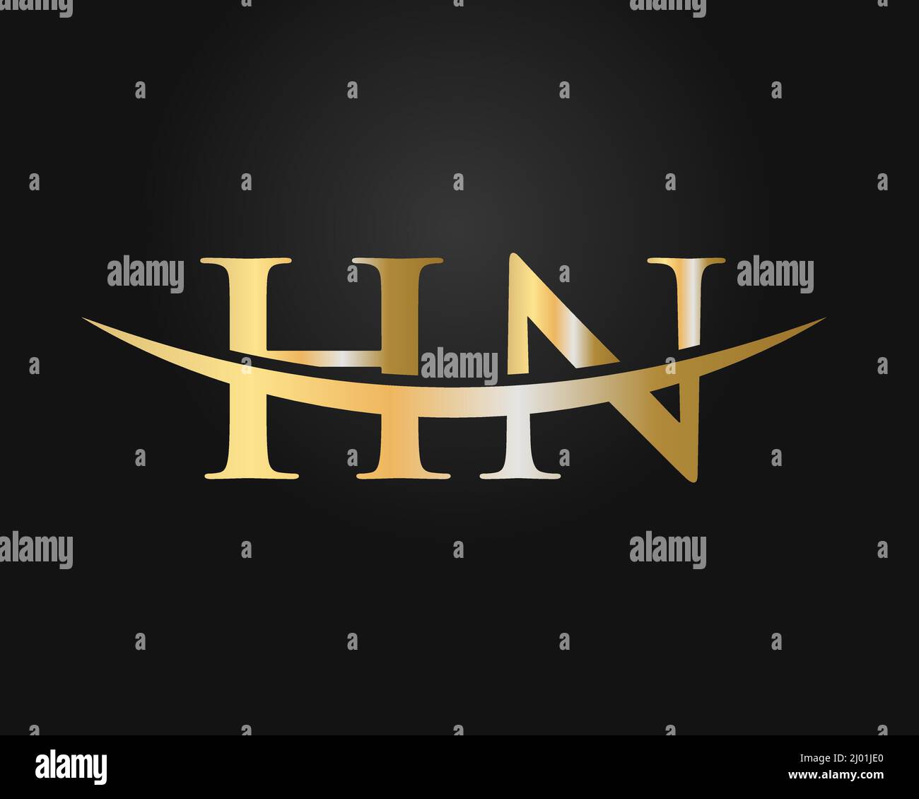 Initial Monogram Letter HN Logo Design Vector. HN Logo Design Template Stock Vector Image & Art ...