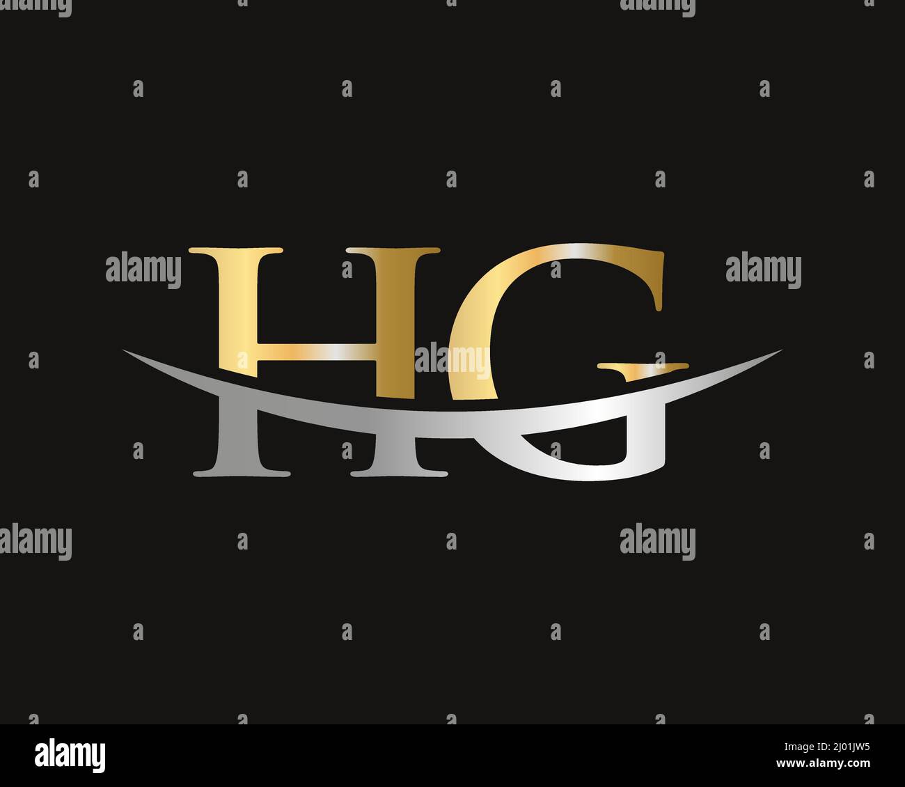 Initial Monogram Letter HG Logo Design Vector. HG Logo Design Template ...