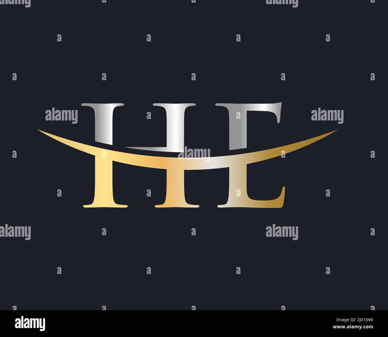 Initial Monogram Letter HE Logo Design Vector. HE Logo Design Template ...