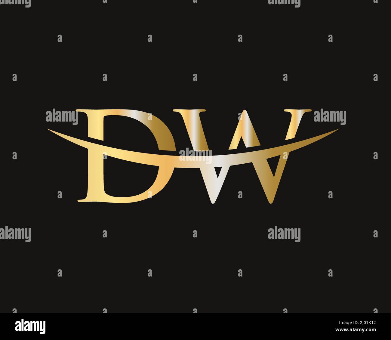 Initial Monogram Letter DW Logo Design Vector. DW Logo Design Template ...