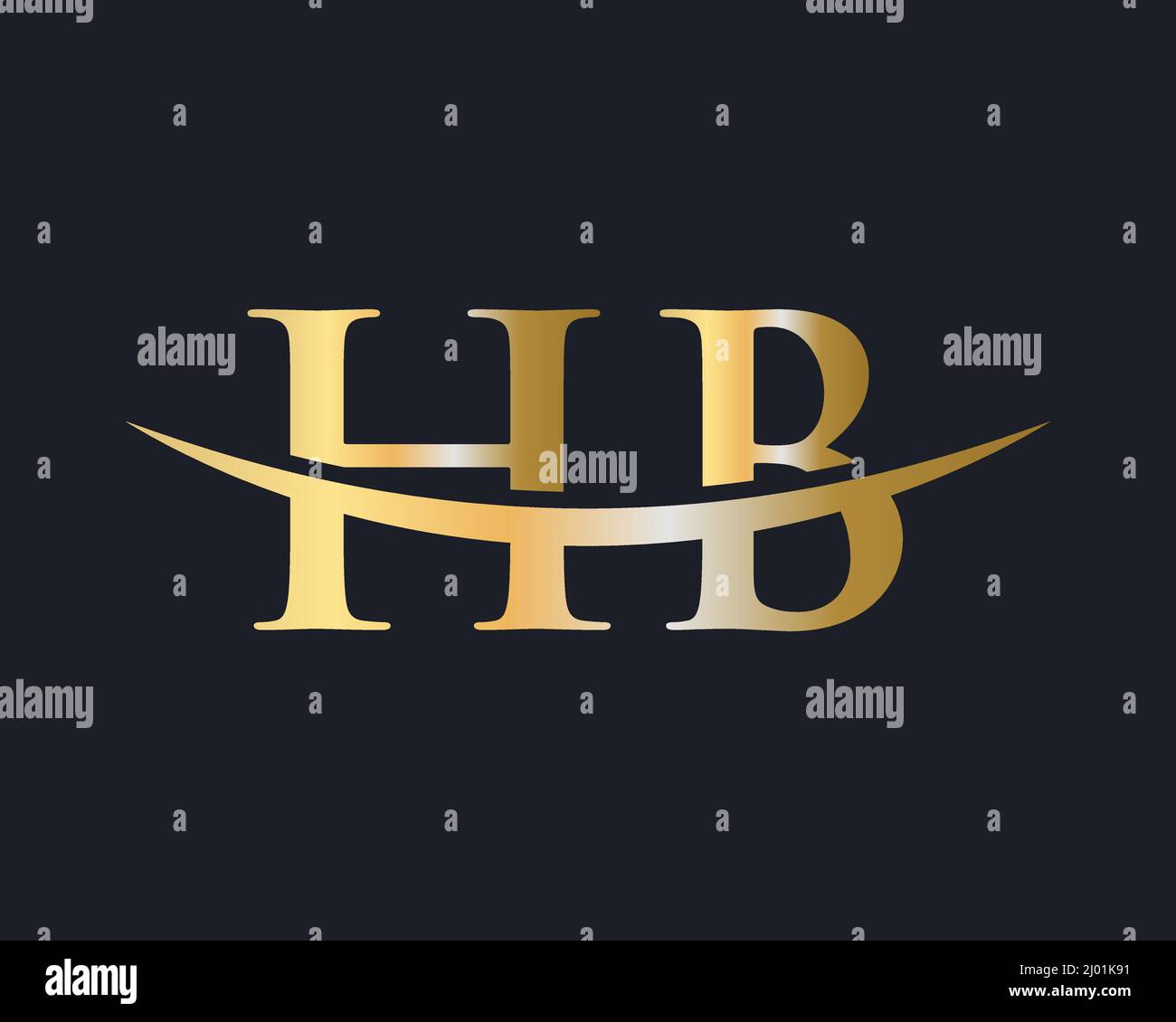 Initial Monogram Letter HB Logo Design Vector. HB Logo Design Template ...