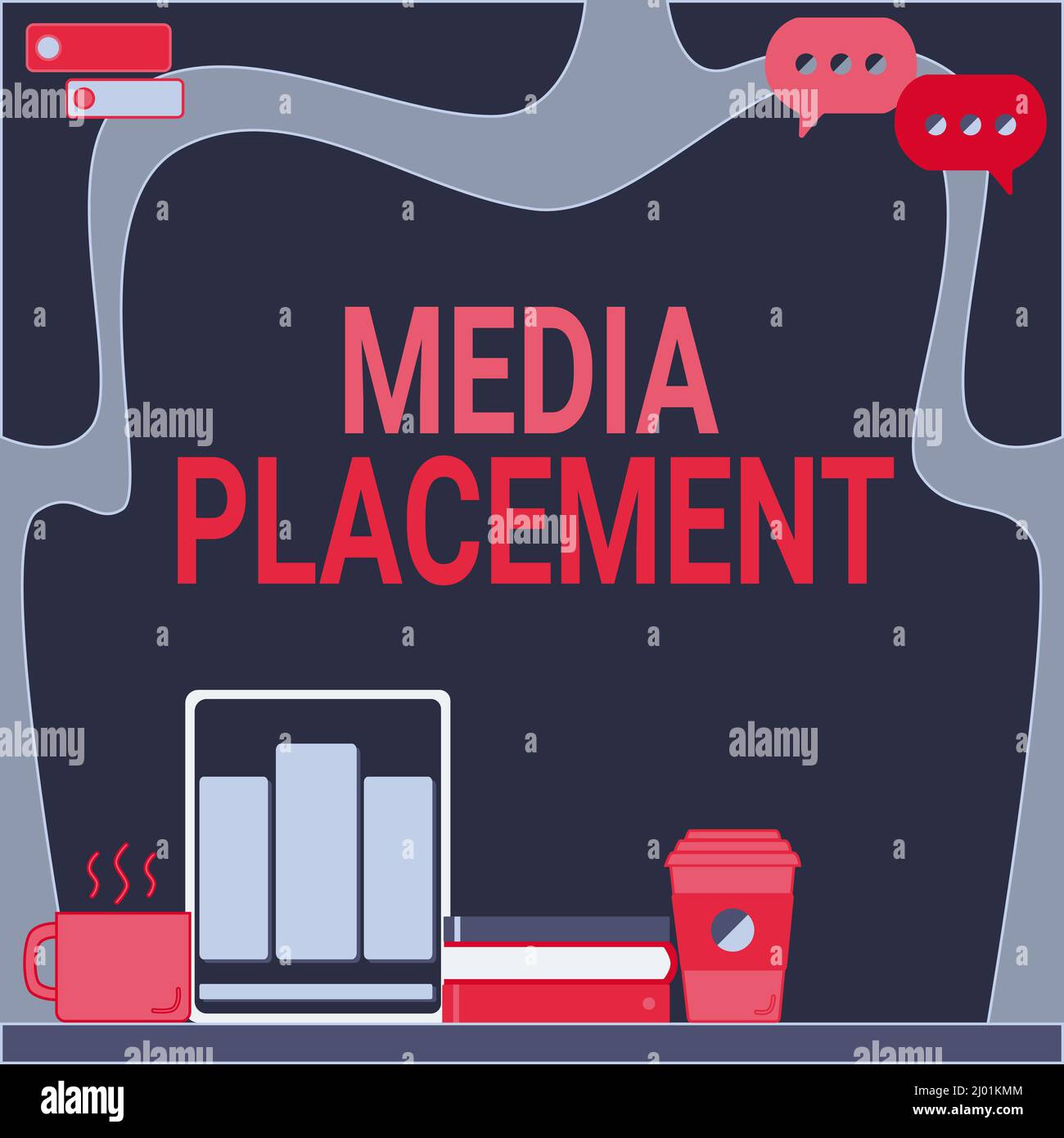 Sign displaying Media Placement. Word Written on the method of placing ...