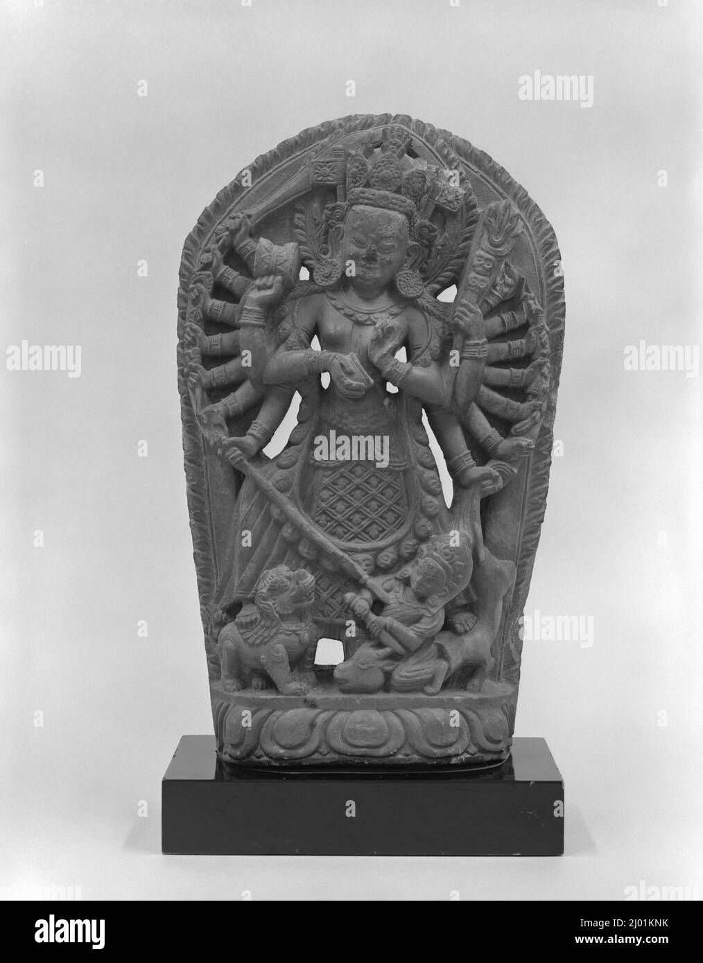 Durga Slaying the Buffalo Demon (Mahisuramardini Stock Photo - Alamy
