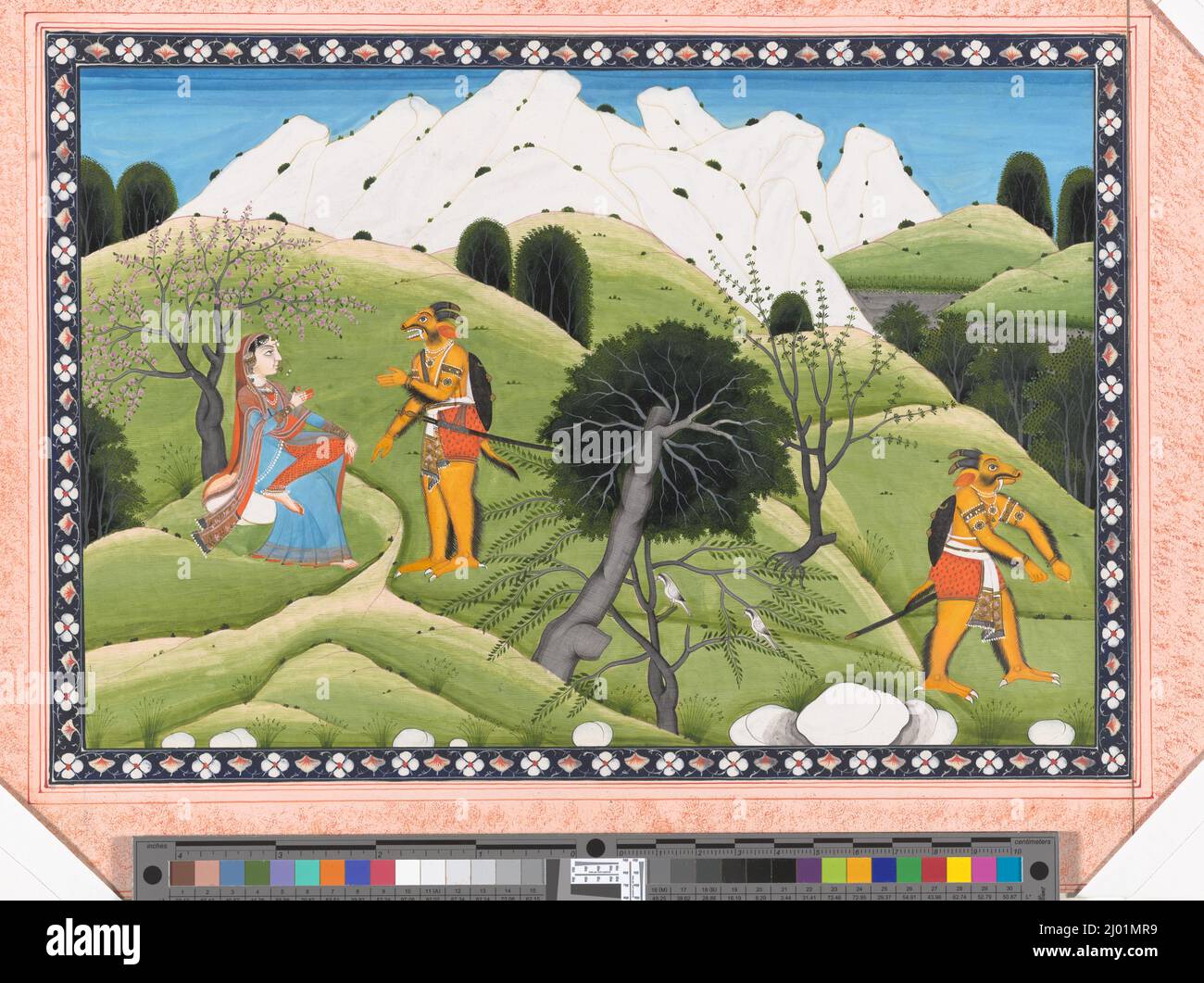 A Demon Brings a Message to a Lone Woman, Folio from a Markandeya ...