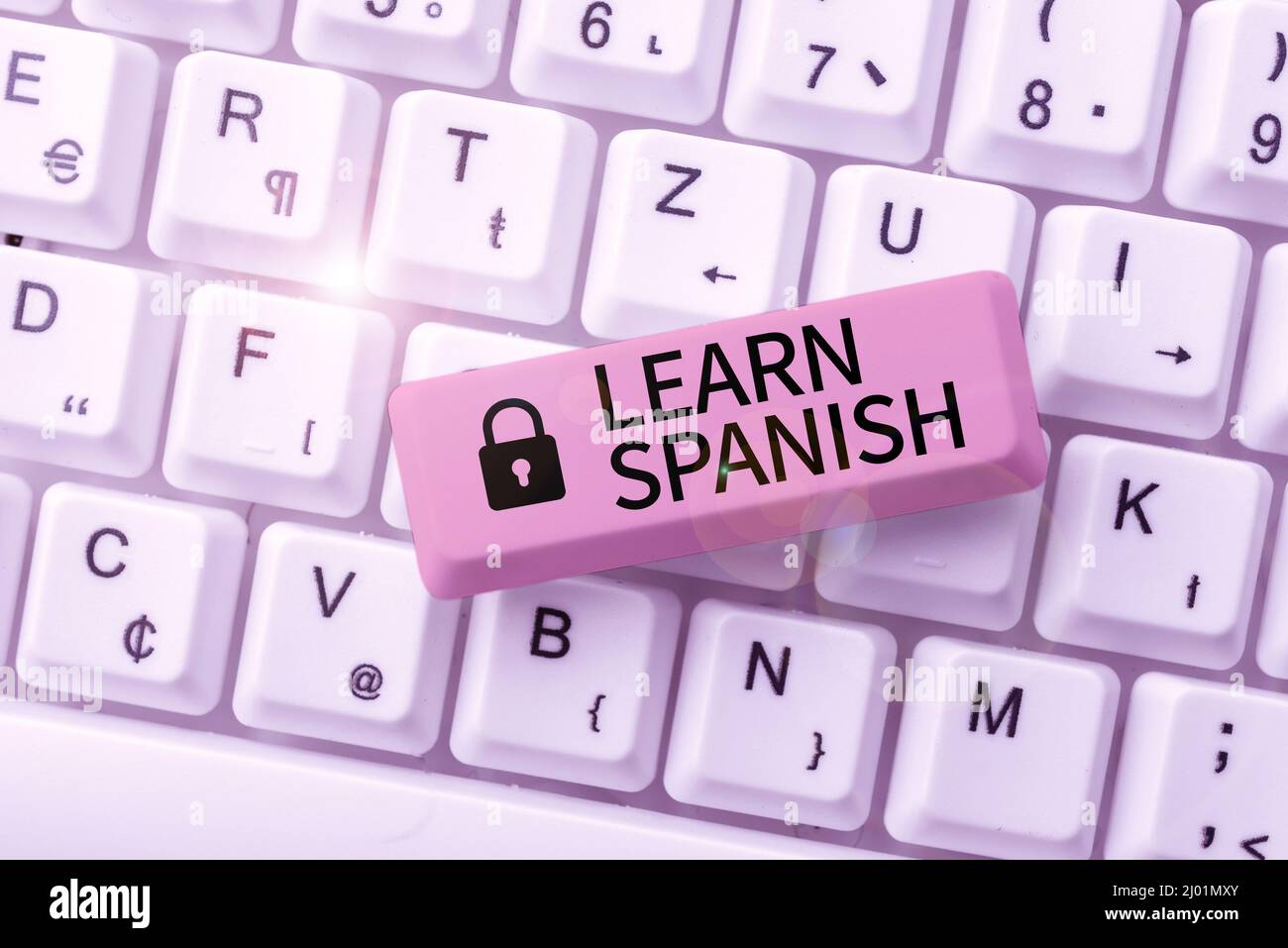 Text sign showing Learn Spanish. Business concept to train writing and ...