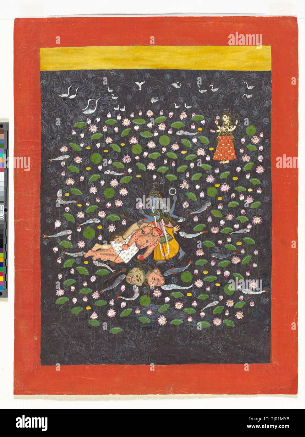 Vishnu vanquishing the demons madhu and kaitabha recto hi-res stock ...