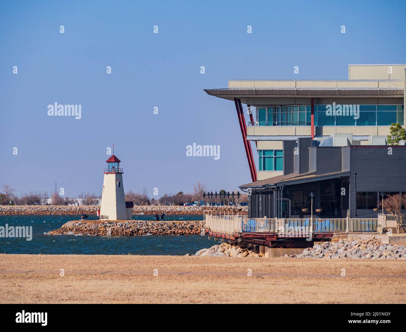 Sunny view of the Lake Hefner lighthouse at Oklahoma Stock Photo - Alamy