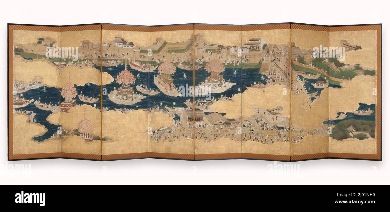 Night Festival of Tsushima Shrine. Japan, Kan’ei era (1624-1644), early ...