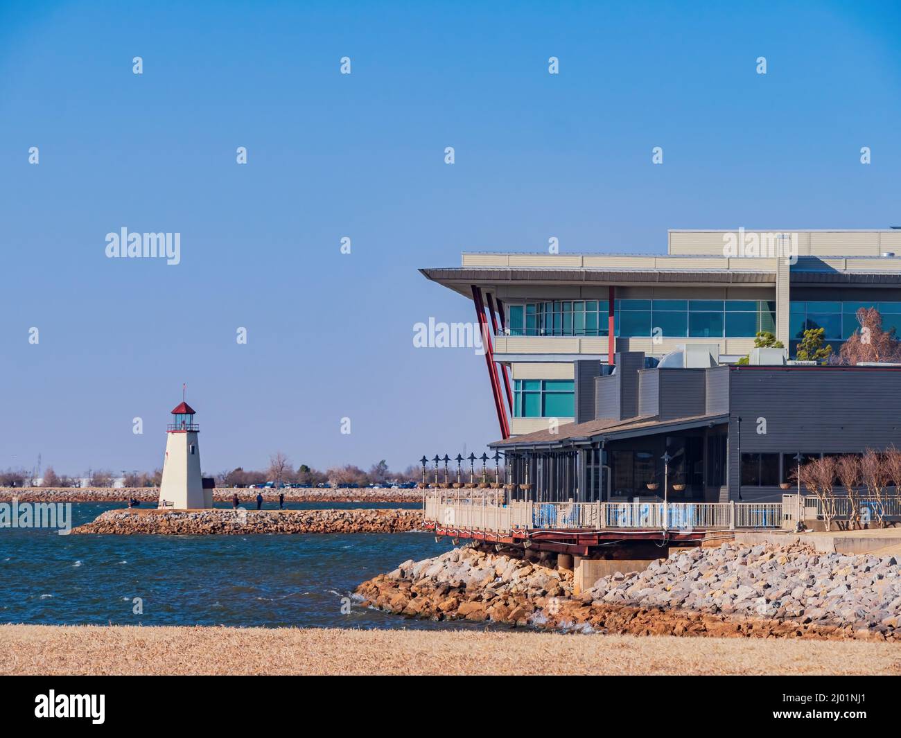 Sunny view of the Lake Hefner lighthouse at Oklahoma Stock Photo - Alamy