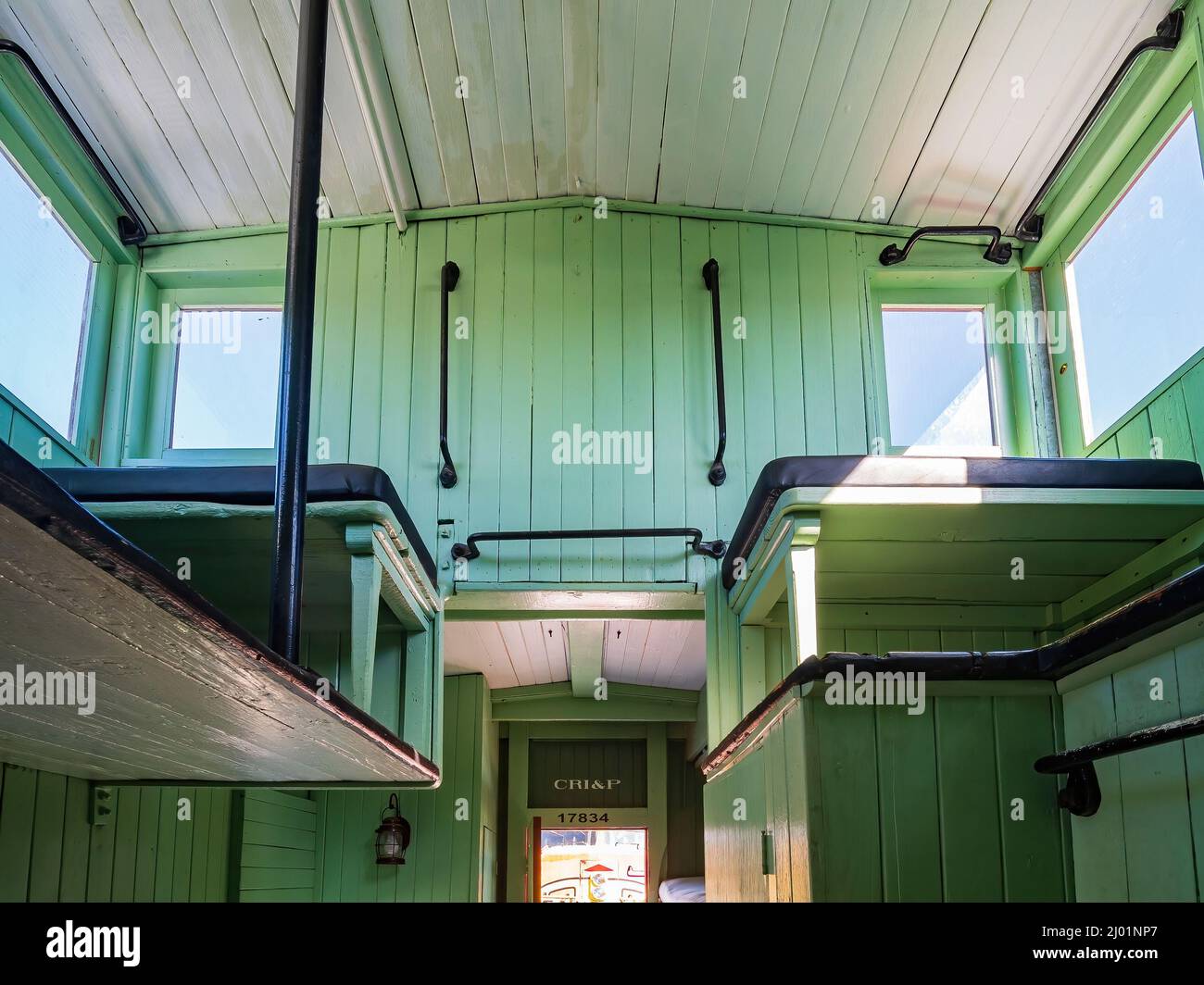 Sunny view of a train cart in Oklahoma Railway Museum at Oklahoma Stock ...