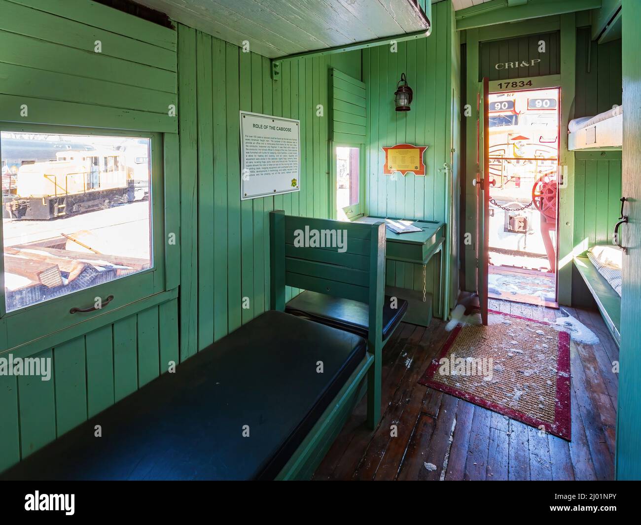 Sunny view of a train cart in Oklahoma Railway Museum at Oklahoma Stock ...