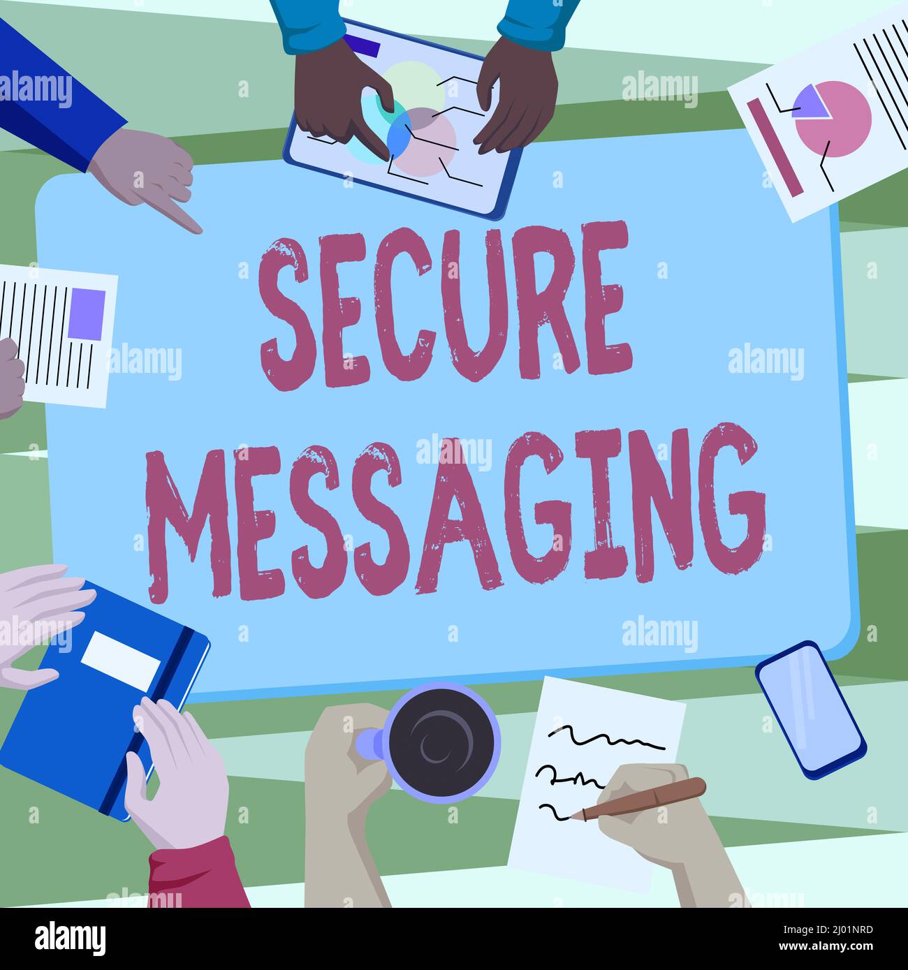 Writing Displaying Text Secure Messaging Business Showcase Protect