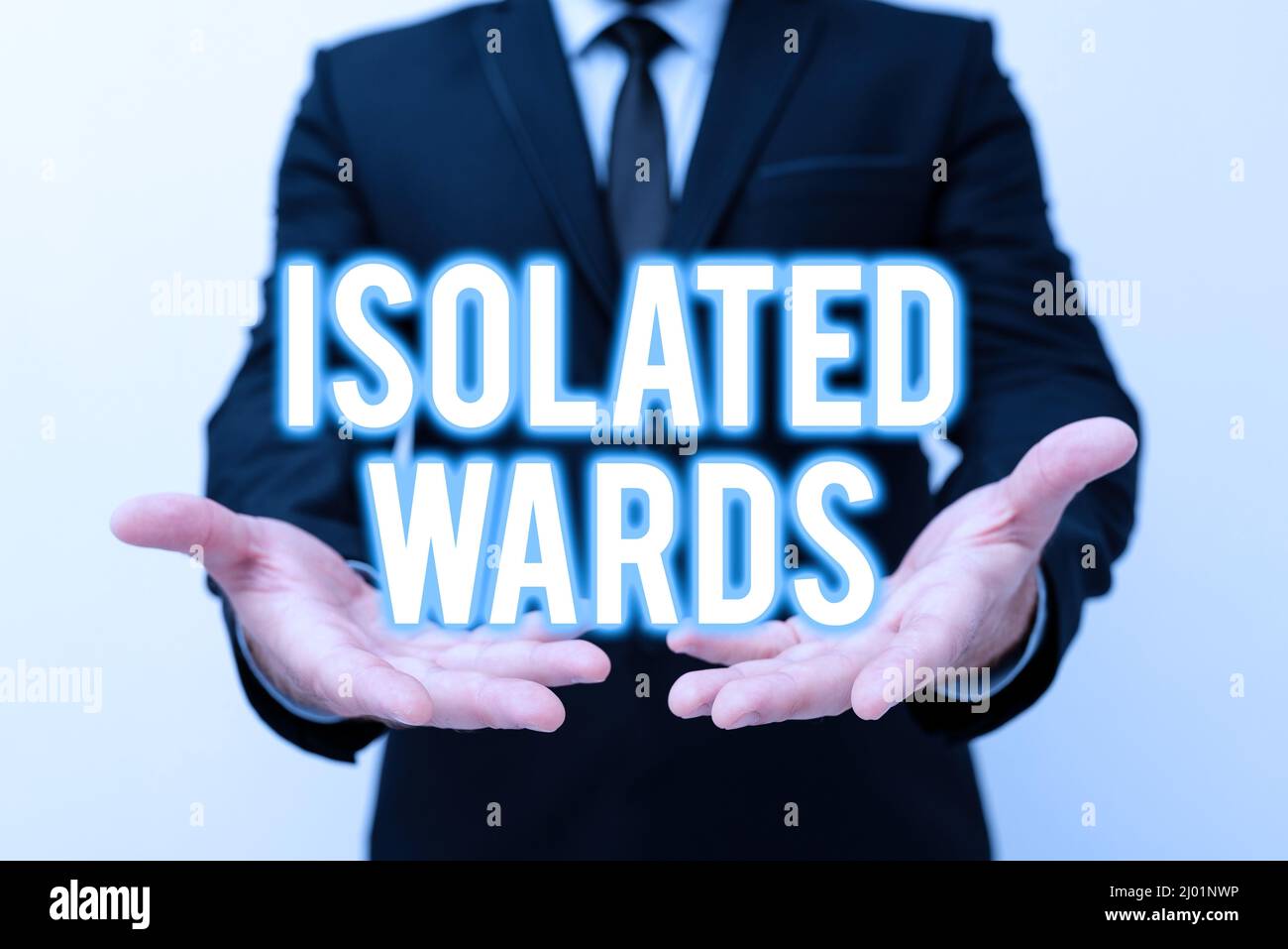 Hand writing sign Isolated Wards. Concept meaning Secluded away from ...