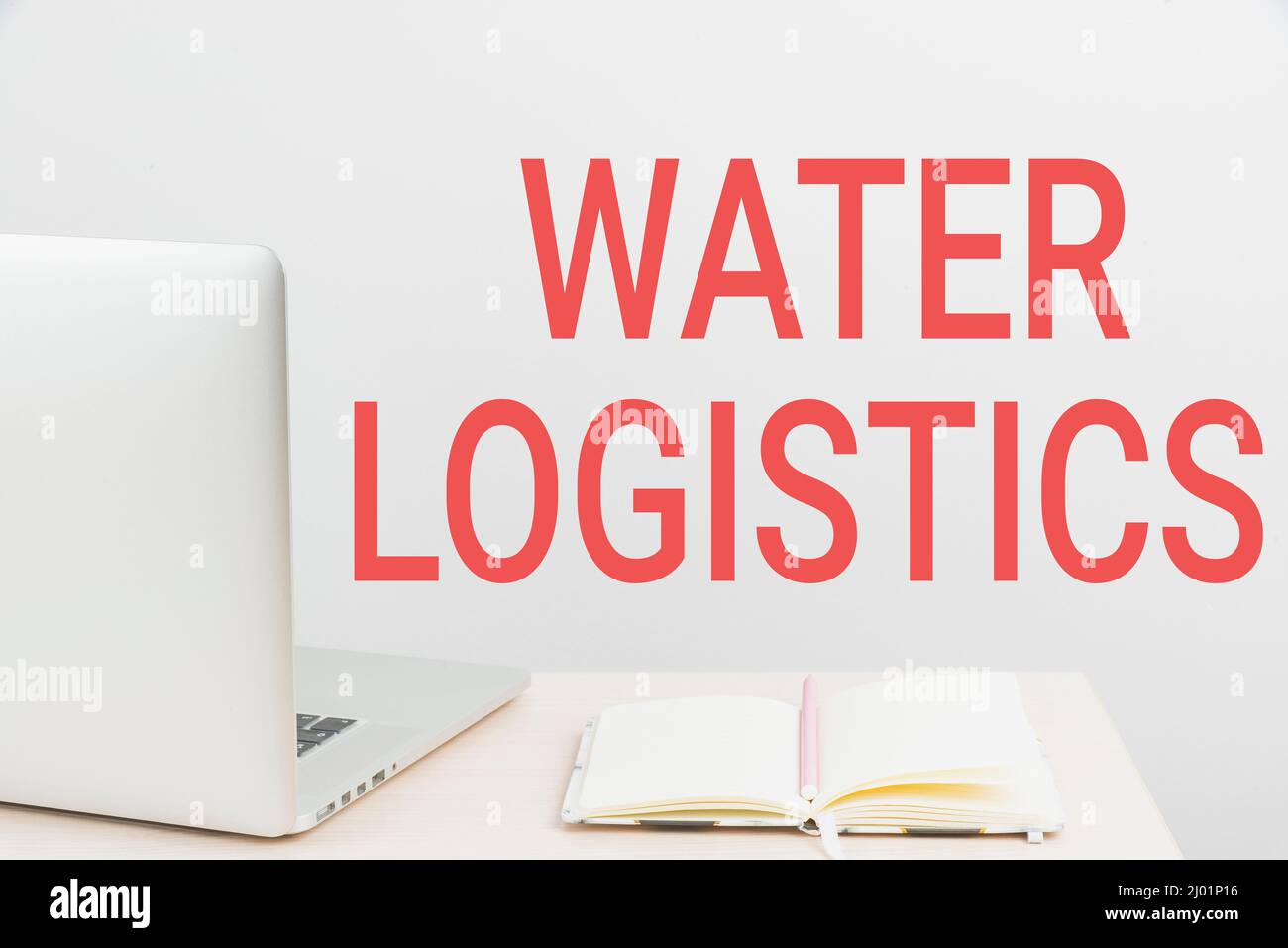 Hand writing sign Water Logistics. Business concept Water Logistics ...